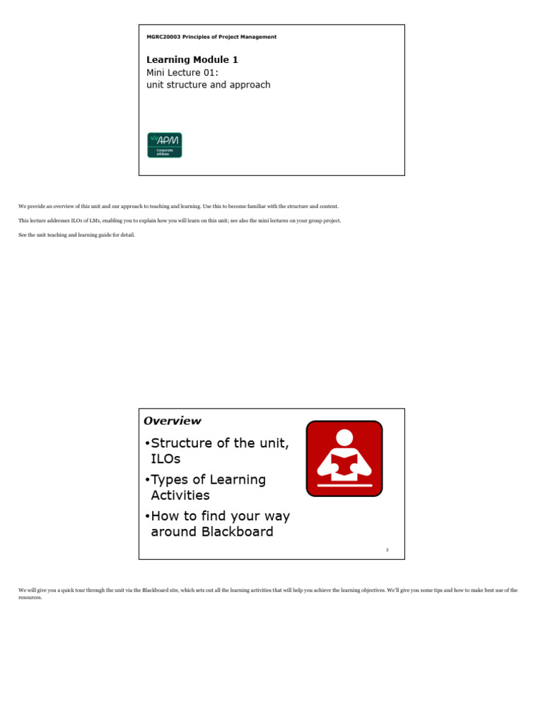 LM1 ML01 Unit Structure and Approach NOTES(1) | PDF | Learning | Lecture