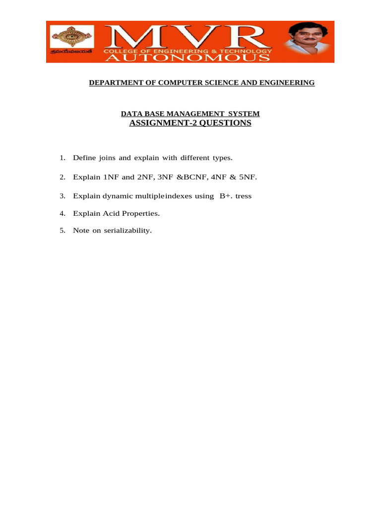 ASSIGNMENT-2 DBMS | PDF ASSIGNMENT-2 DBMS | PDF