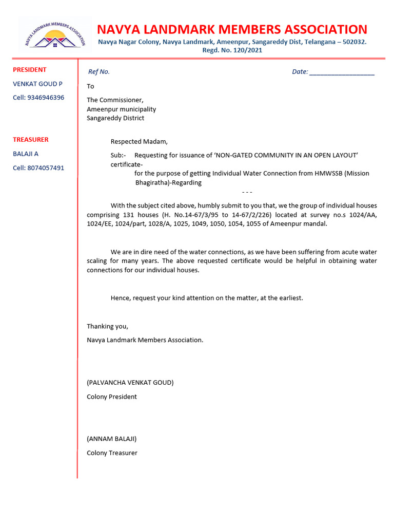 Letter To Ameenpur Muncipal | PDF