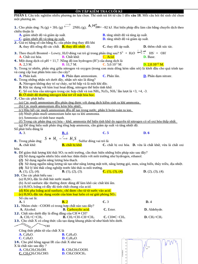 24 - 25. de LT Hoa 11 - HKI - Truong Thi Dieu Trinh - Phu Yen - Trinh Trương | PDF