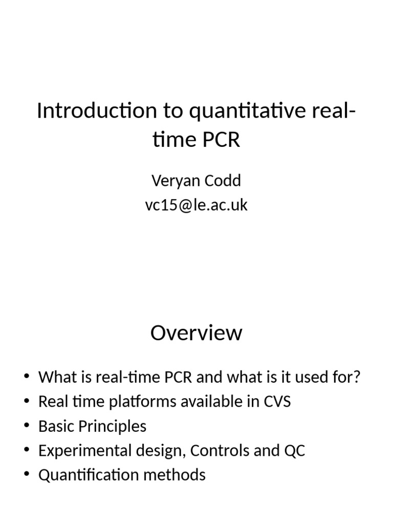 Introduction To Quantitative Real-Time PCR | PDF | Polymerase Chain ...