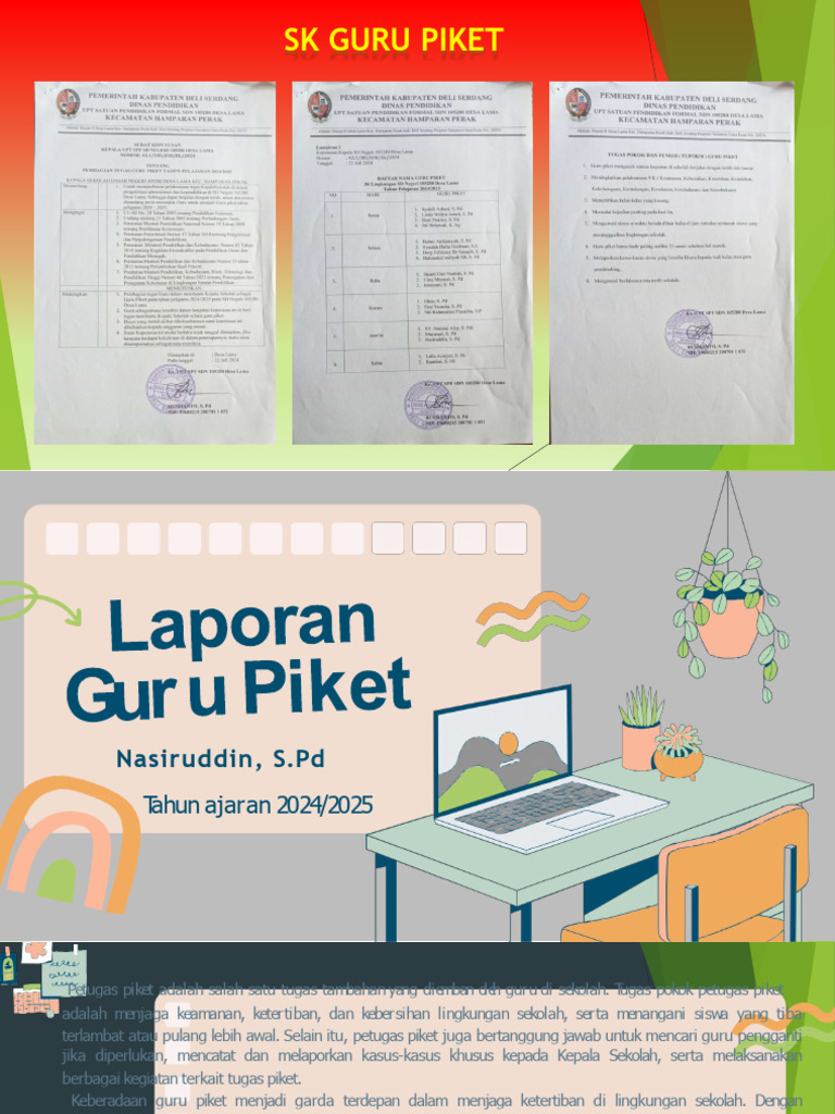 LAPORAN PIKET DAN SK GURU PIKET. Nasiruddin | PDF