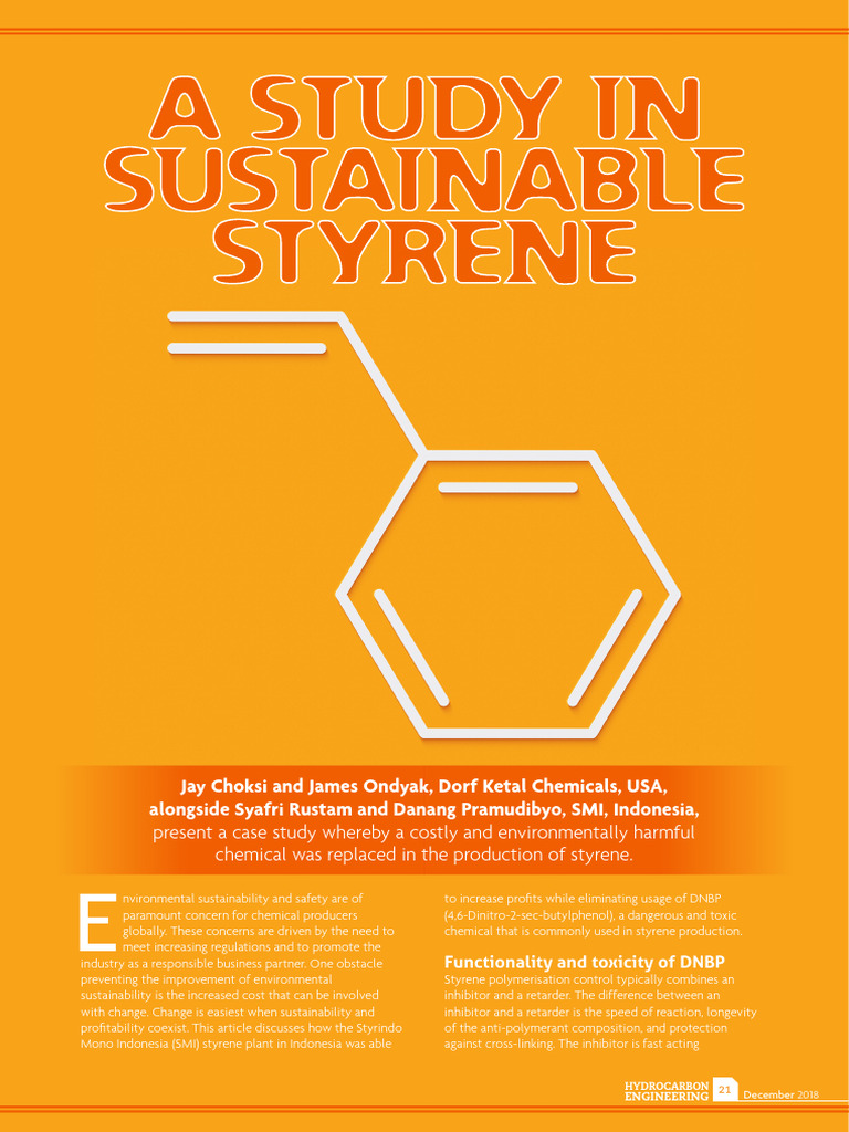 Sustainable Styrene Production | PDF | Pesticide | Polymerization