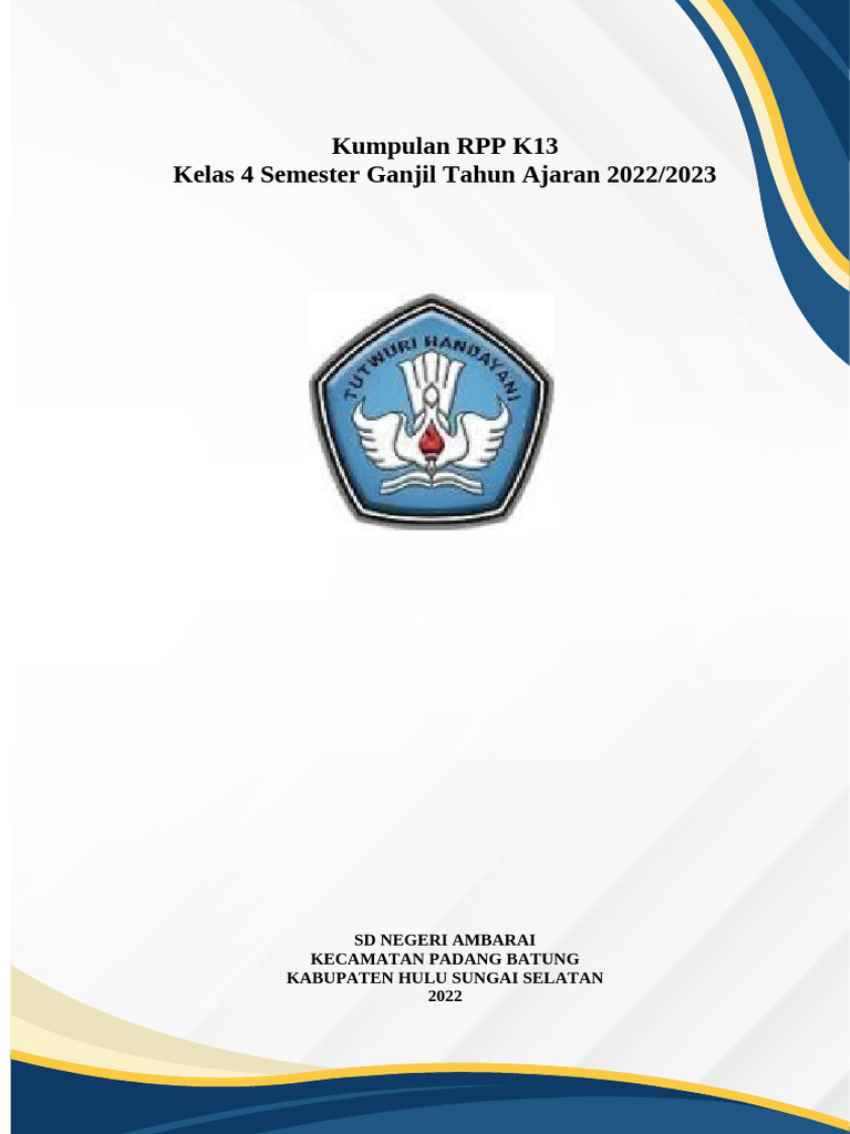 RPP KLS 4 SMT 1 2022-2023 | PDF