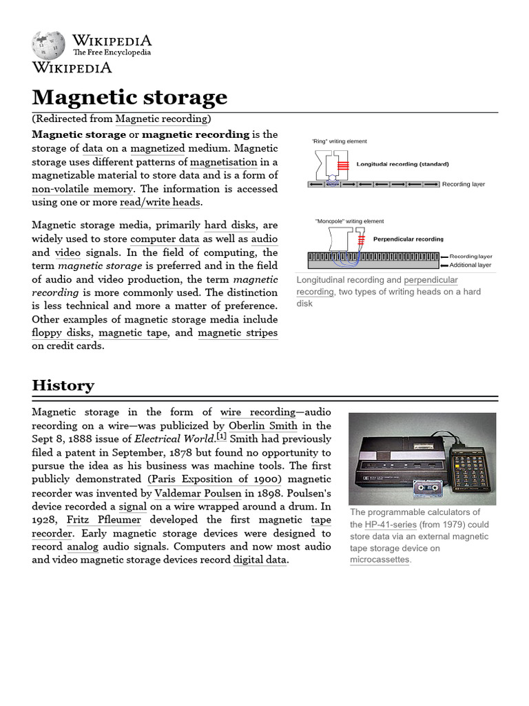 Overview of Magnetic Data Storage | PDF