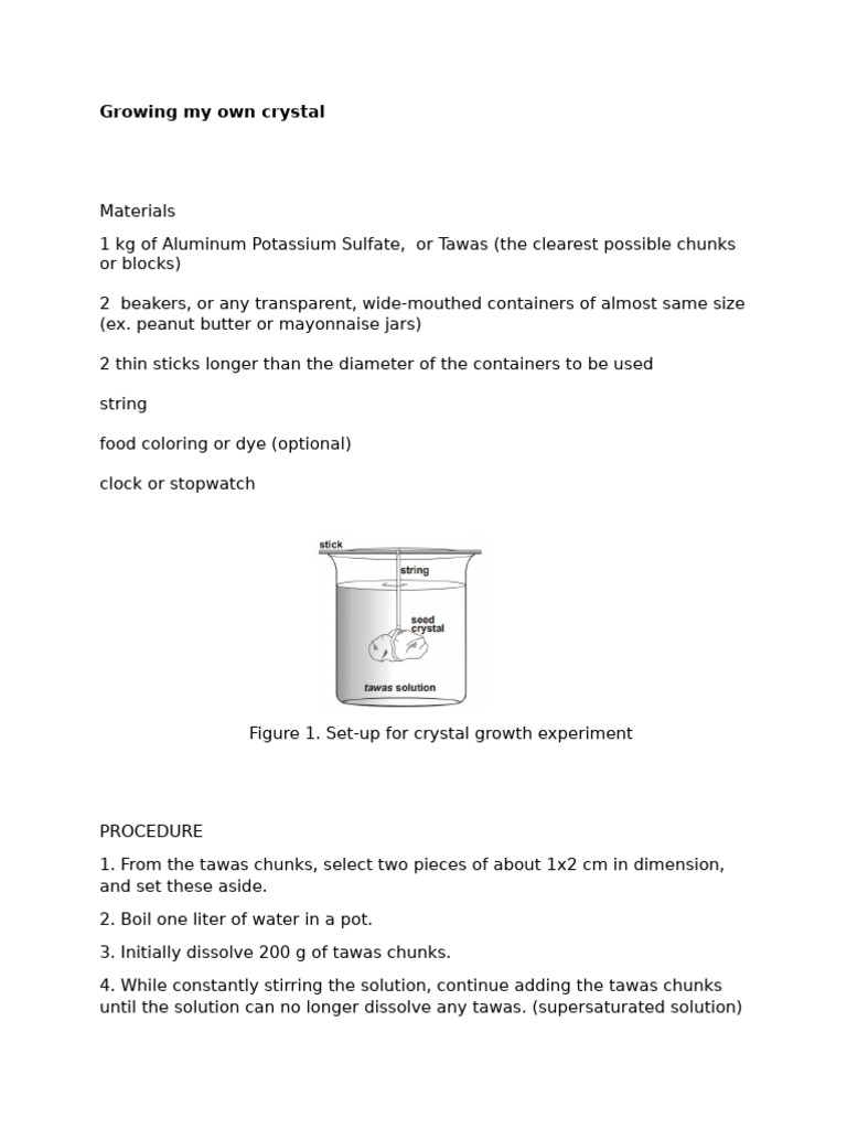 Growing my own crystal draft | PDF | Crystallization | Crystal