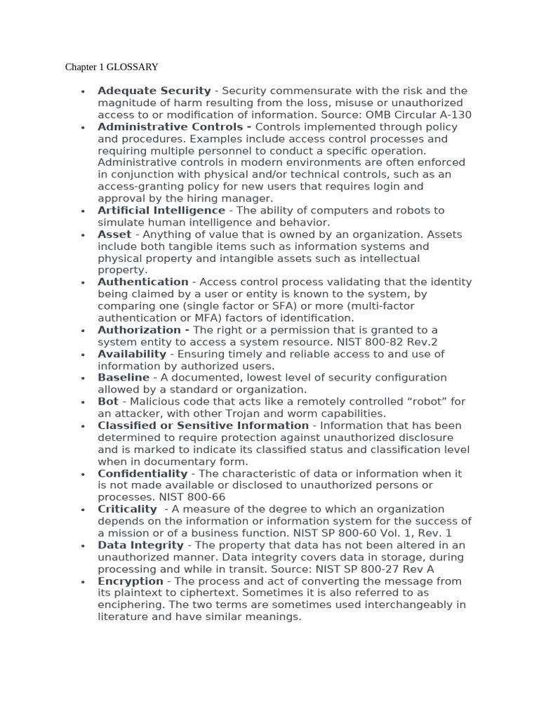 Cybersecurity Glossary for Experts | PDF | Risk | Information Security