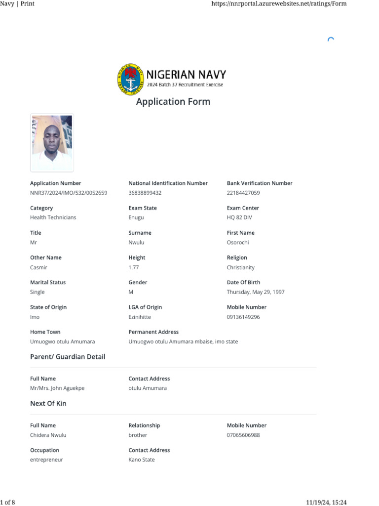 IMO Application Form 2024 Submission | PDF