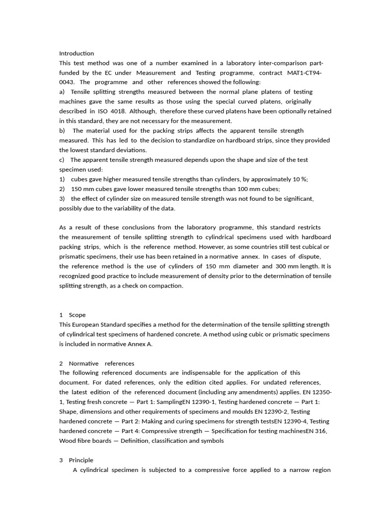 BS EN 12390-6-2009 - Testing Hardened Concrete Part 6 - Tensile ...