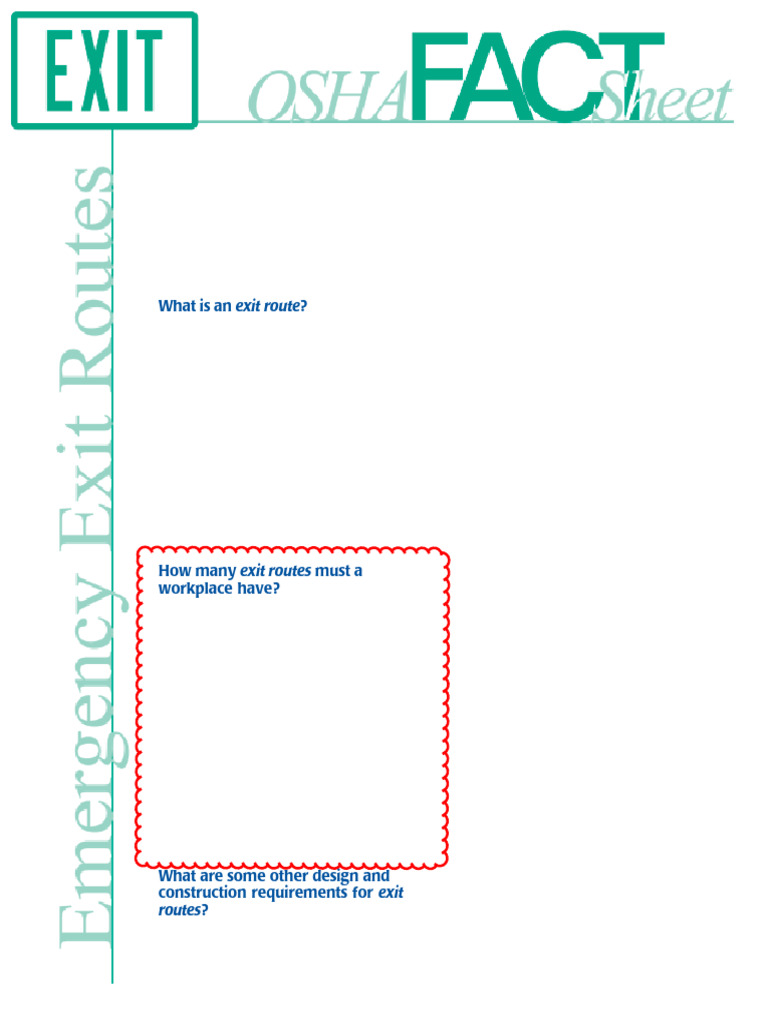 Emergency Exit Route Guidelines | PDF | Occupational Safety And Health ...