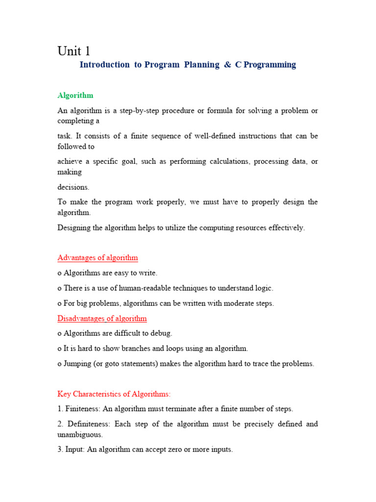 Fpl First Year Notes Pdf Algorithms Data Type