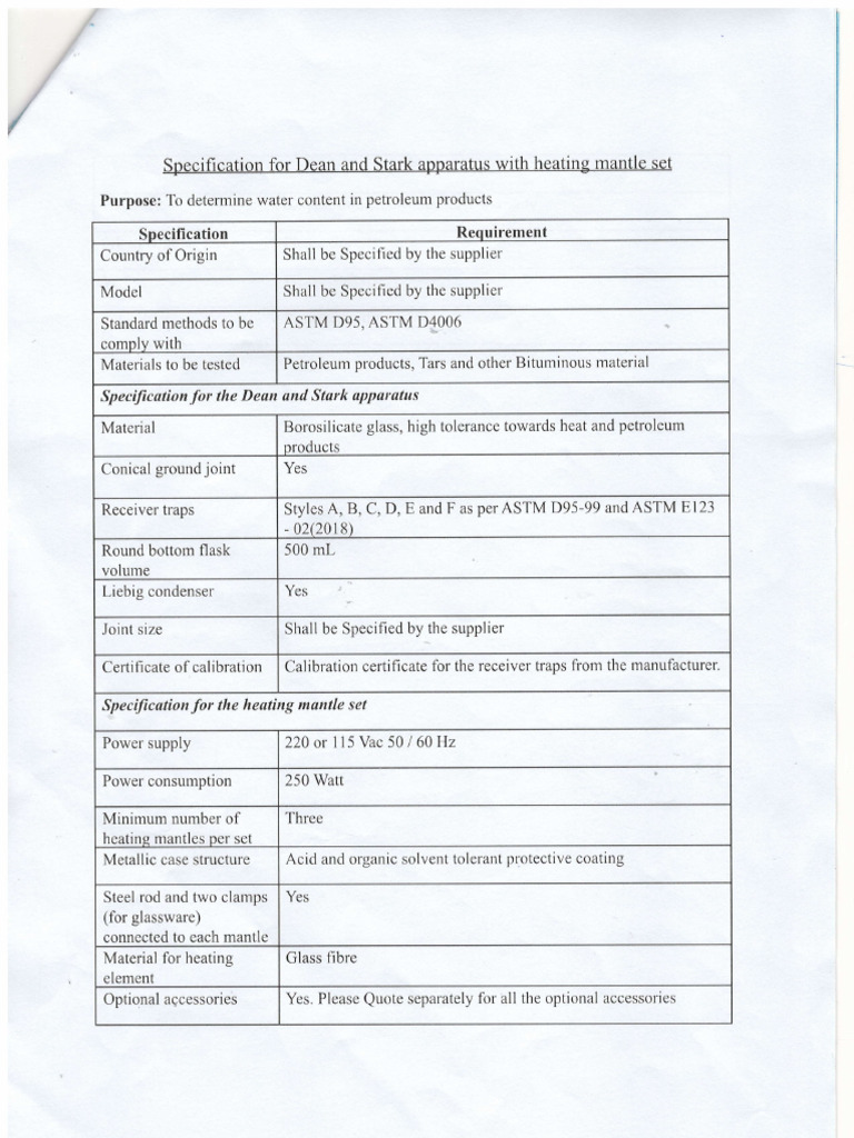 Dean and Stark Apparatus With Heating Mantle Set | PDF