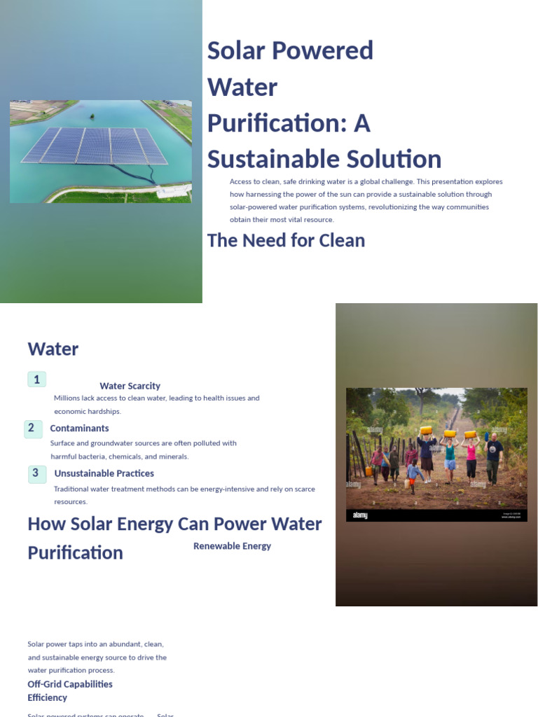 Solar-Powered Water Purification Solutions | PDF | Water | Solar Power