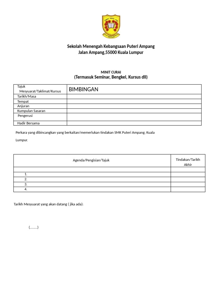 Minit Curai SMKPA | PDF