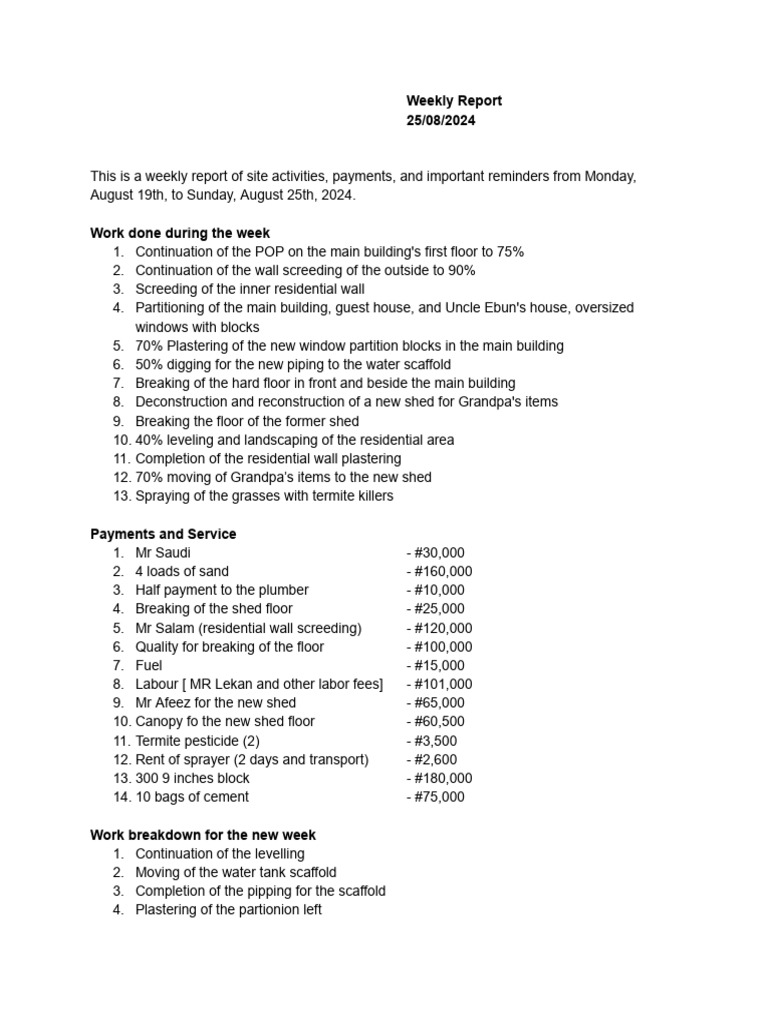 Weekly Report | PDF | Civil Engineering | Structural Engineering