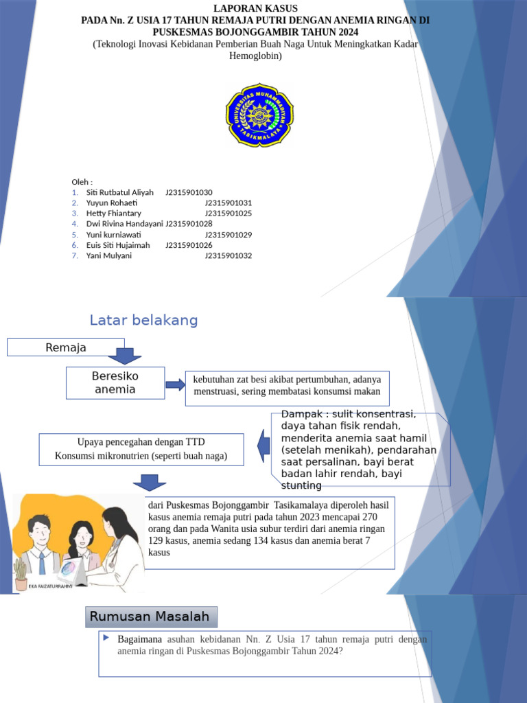 PPT Lapkas Remaja Anemia (Naga) | PDF
