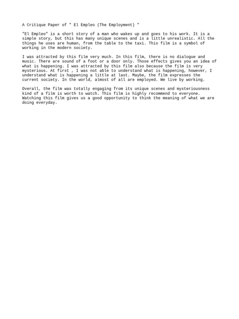 Performance Task: A Critique Paper | PDF