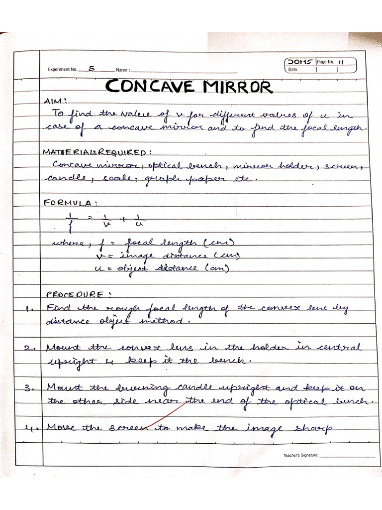 Concave Mirror | PDF