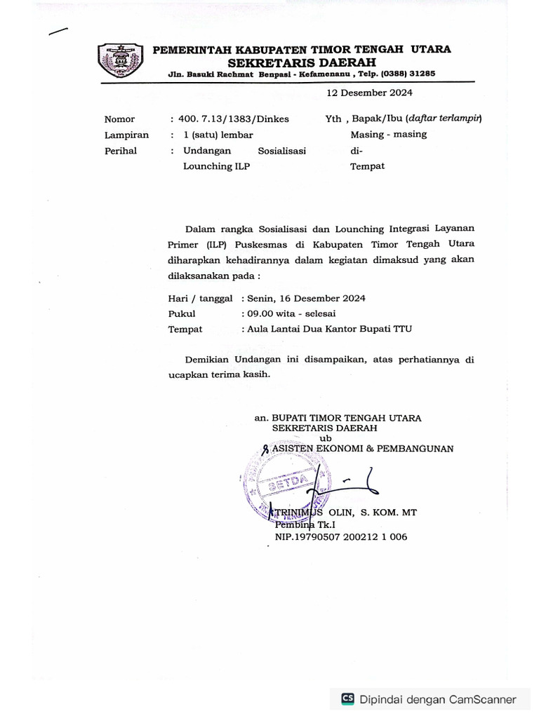 surat undangan ILP. | PDF