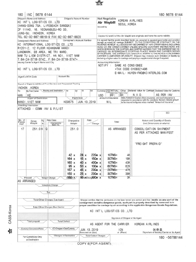 MAWB - 18056786144 | PDF