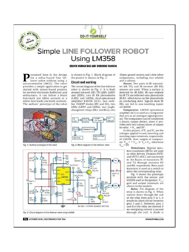 Simple Line Follower Robot | PDF