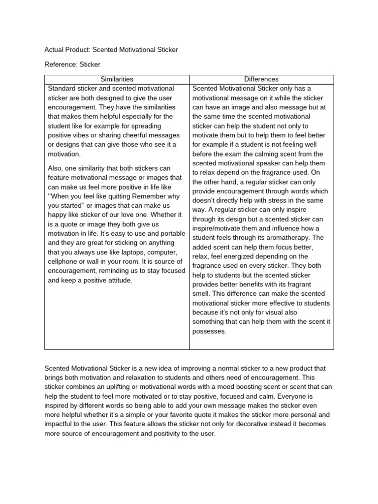Scented Motivational Sticker | PDF | Odor | Psychology