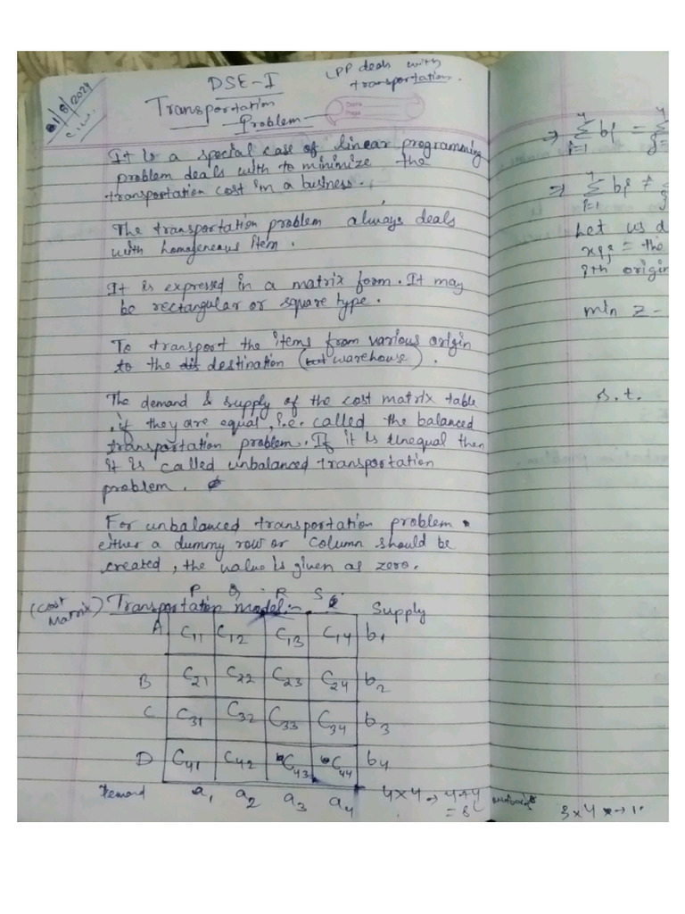 DSE-1 (Operations Research) 1.8.2024-13.8.2024 | PDF