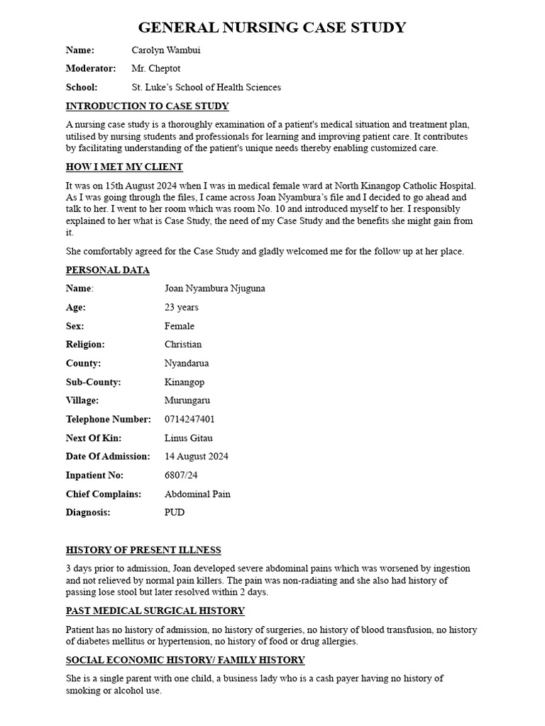 General Nursing Case Study. | PDF