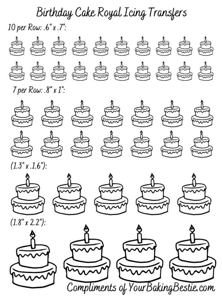 Birthday Cake Royal Icing Transfers | PDF