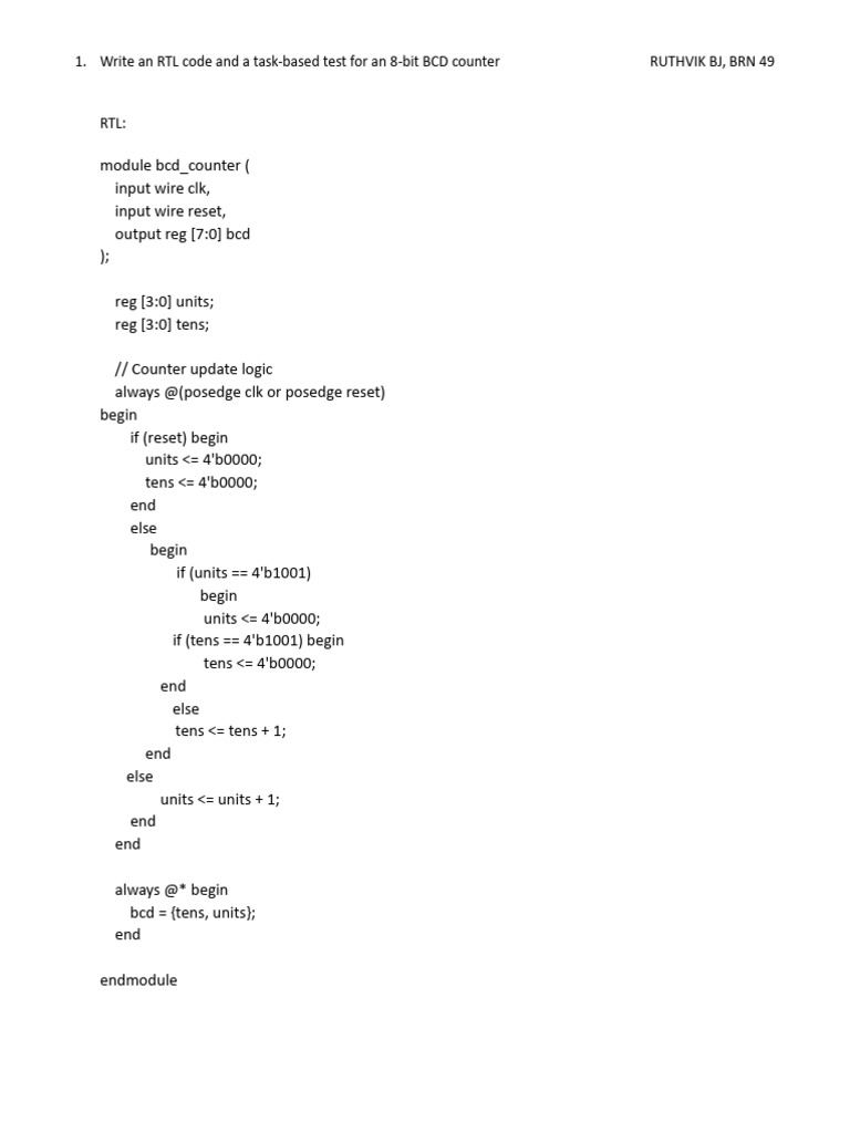Ruthvik BRN49 Verilog-Coding-Test | PDF