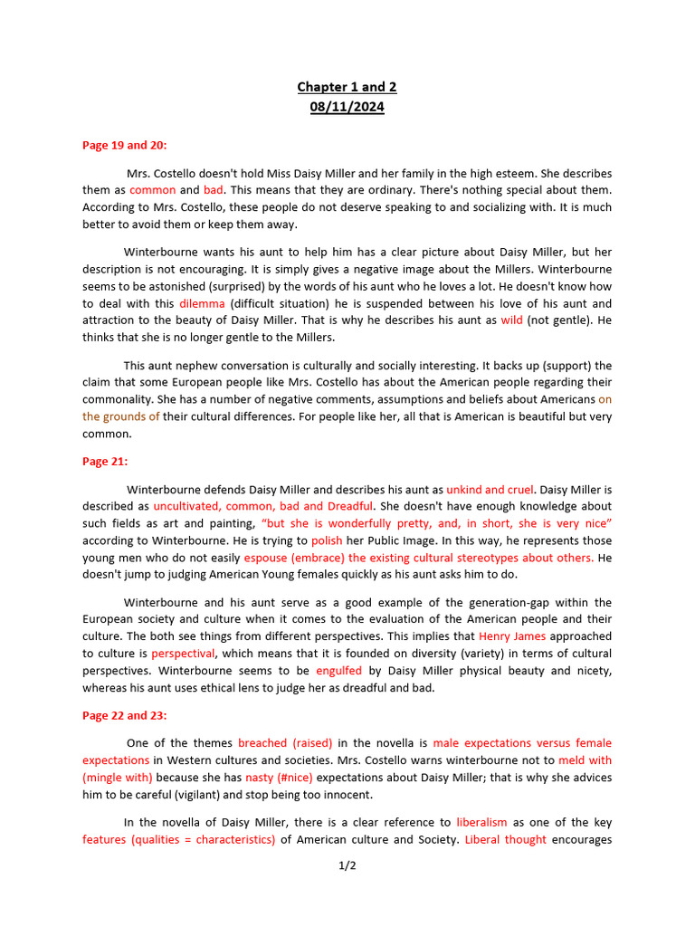 Cultural Clashes in Daisy Miller | PDF