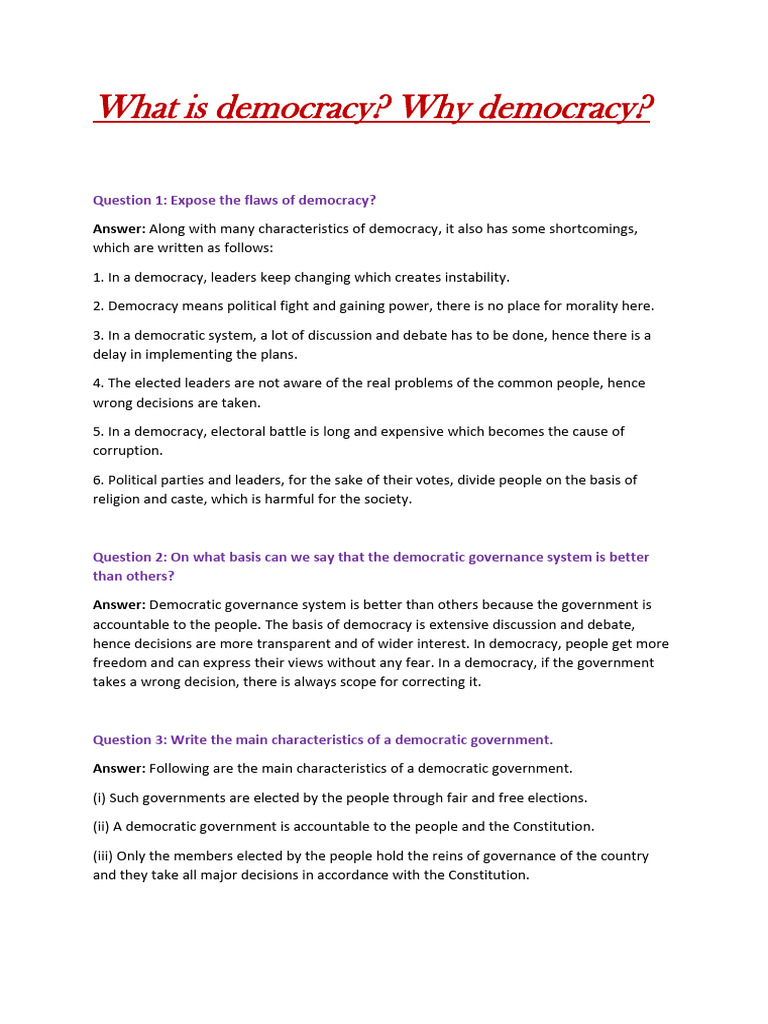 What Is Democracy Why Democracy | PDF | Democracy | Political Ideologies