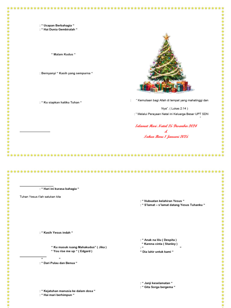 Tertib Acara Perayaan Natal 2024 | PDF