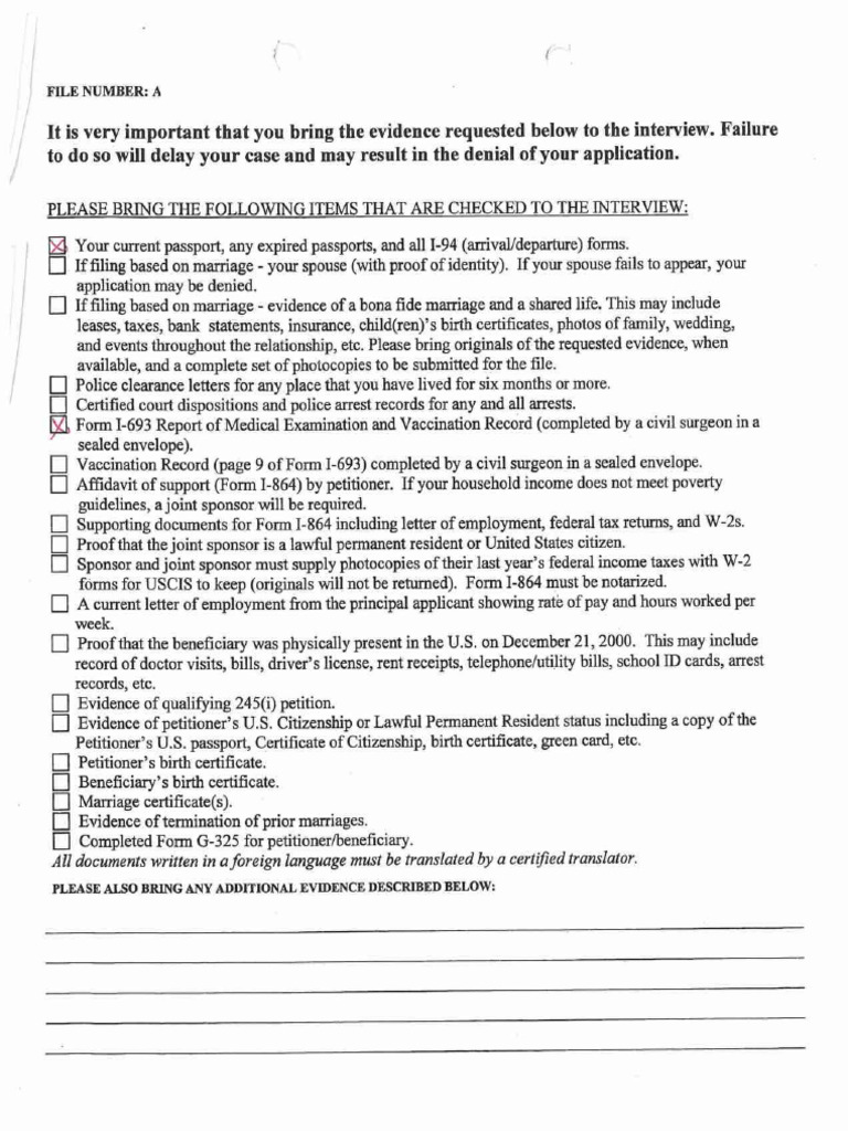 Uscis Interview Evidence | PDF