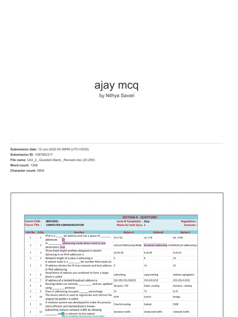 Ajay MCQ Question Bank PDF | PDF