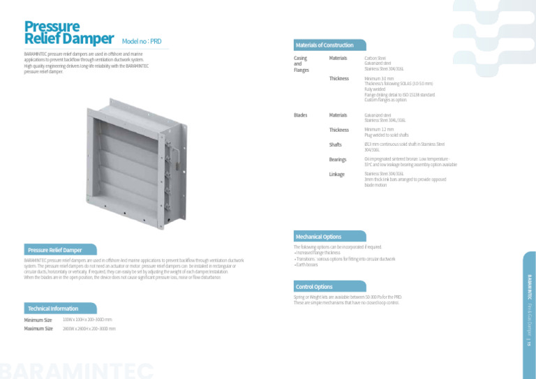 07-Pressure_Relief_damper | PDF | Duct (Flow) | Mechanical Engineering