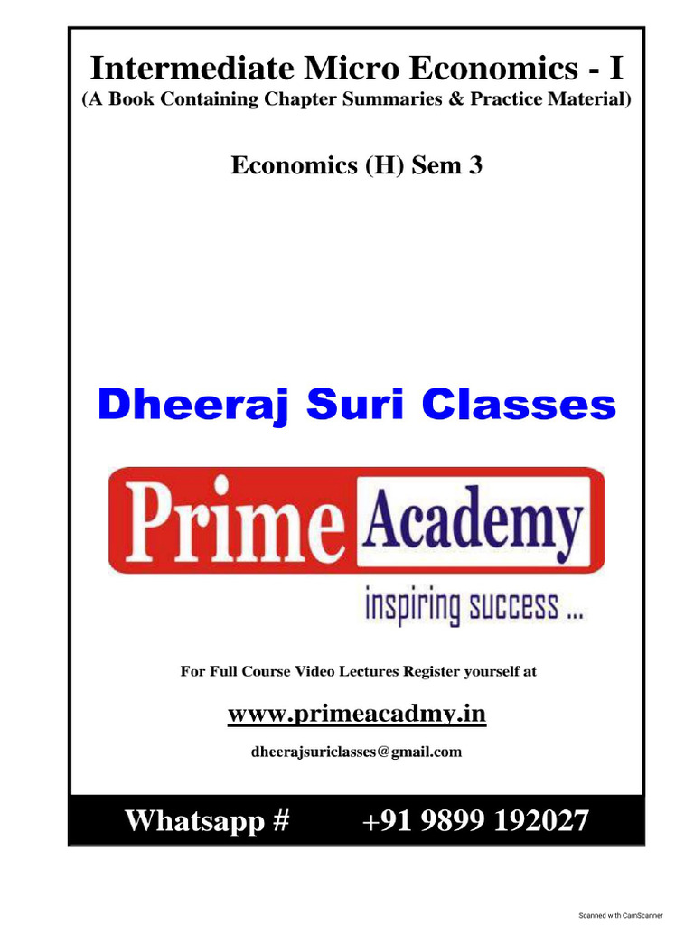Micro Eco Sem 3 (Prime) | PDF