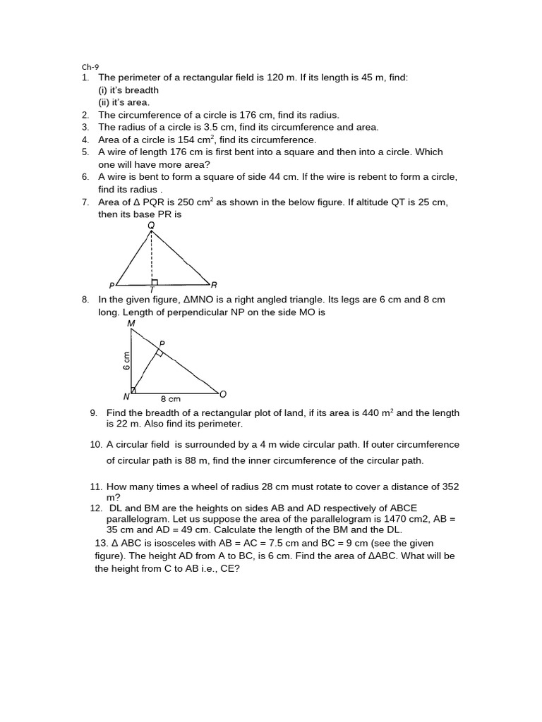 Ch-9. Perimeter and Area | PDF