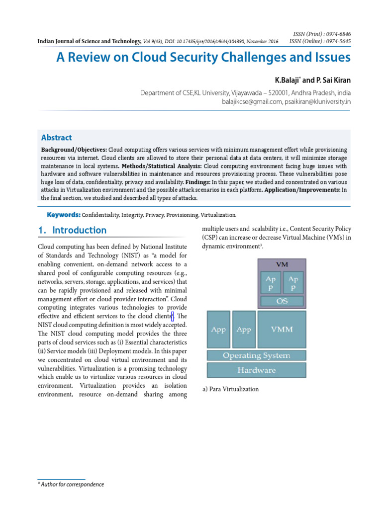 A Review on Cloud Security Challenges and Issues | PDF | Virtualization ...