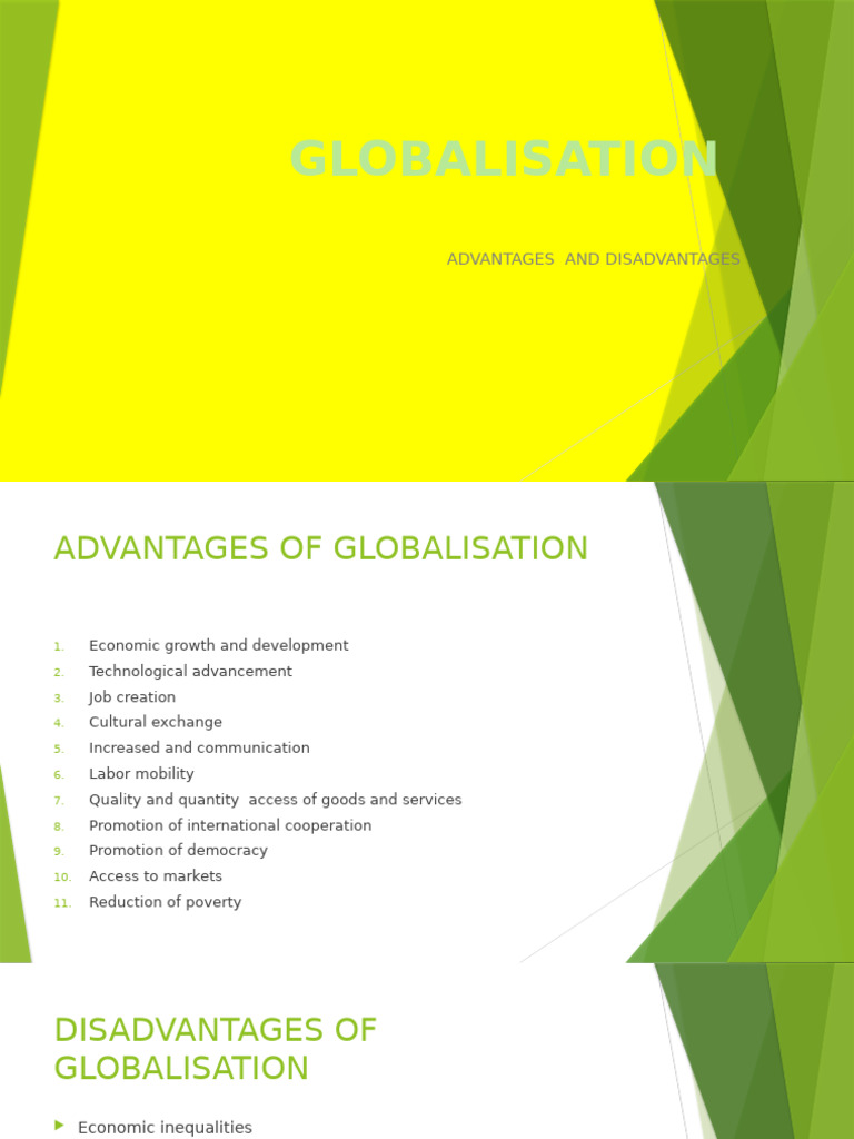 Globalisation: Pros and Cons Overview | PDF