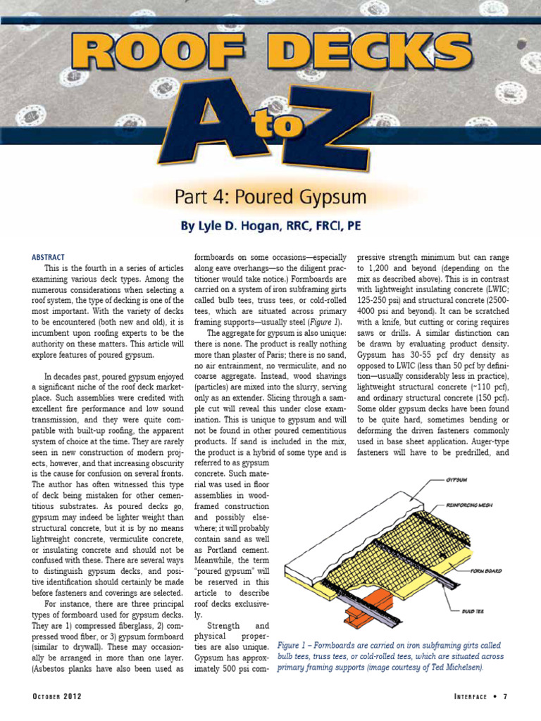 2012 - Roof Decks A To Z - Part 4 - Poured Gypsum - IIBEC - Hogan, F ...