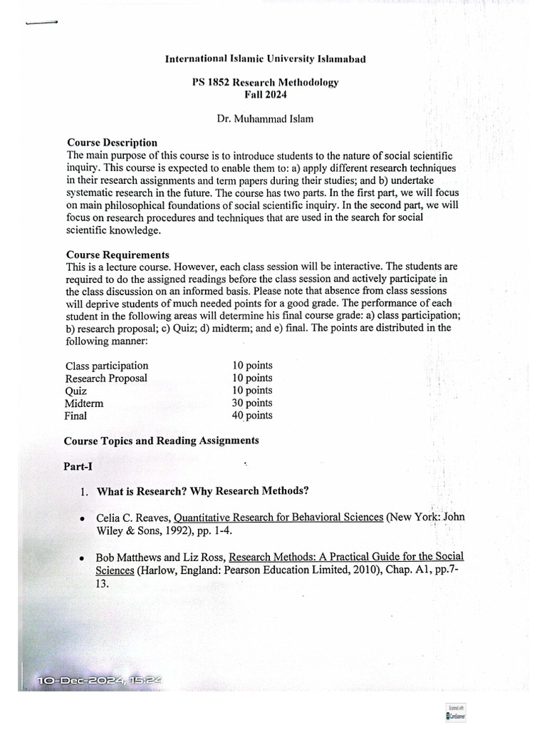 Course Outline Research | PDF