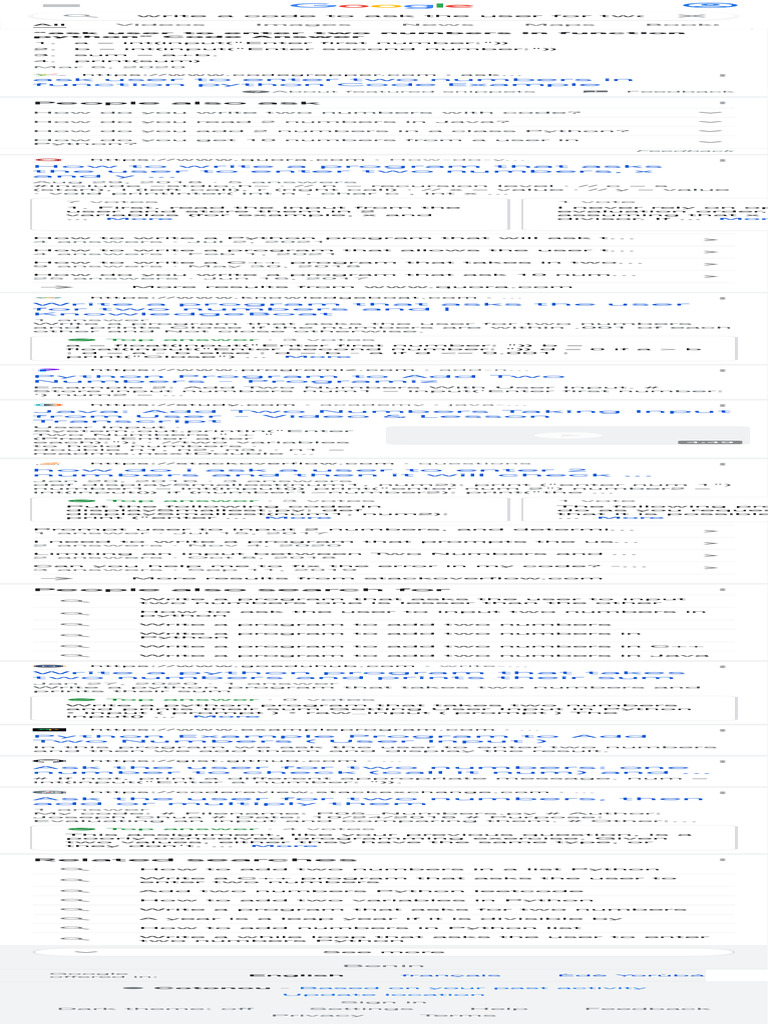 Write A Code To Ask The User For Two Numbers - Google Search | PDF ...