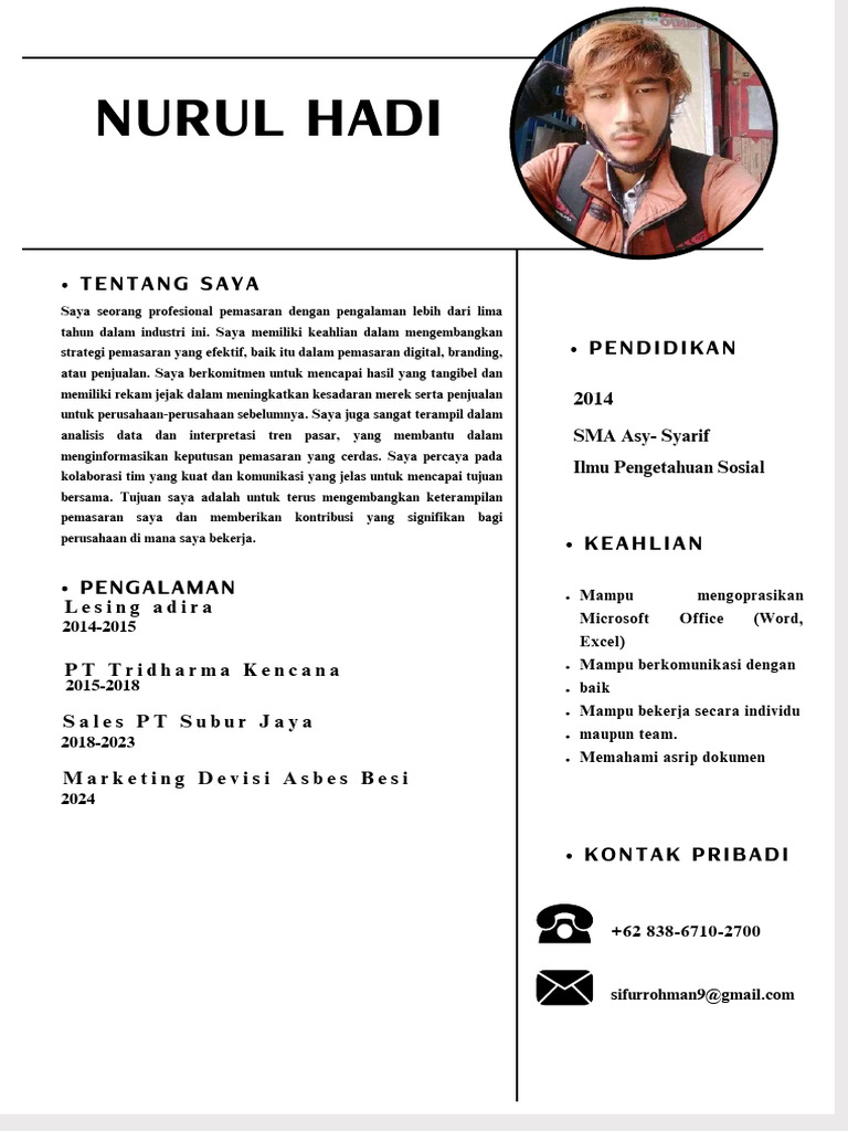 CV Nurul Hadi | PDF
