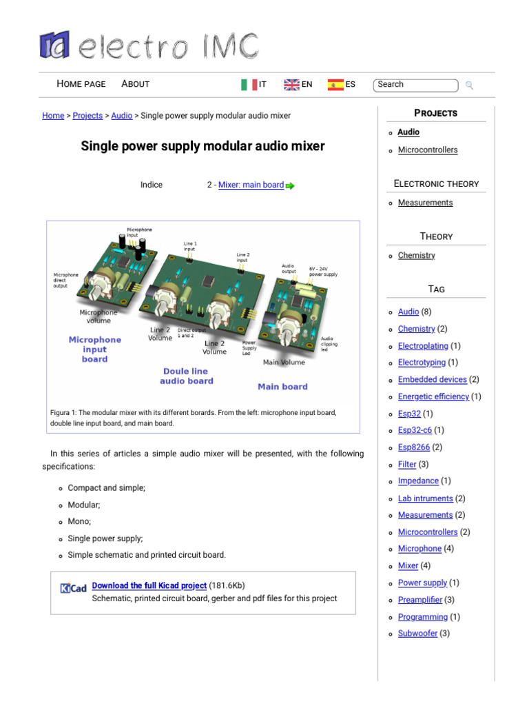 Single Power Supply Modular Audio Mixer | PDF | Power Supply | Electronic Circuits