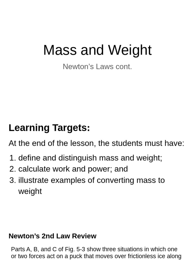 (Gen Phys) Mass and Weight | PDF | Weight | Mass