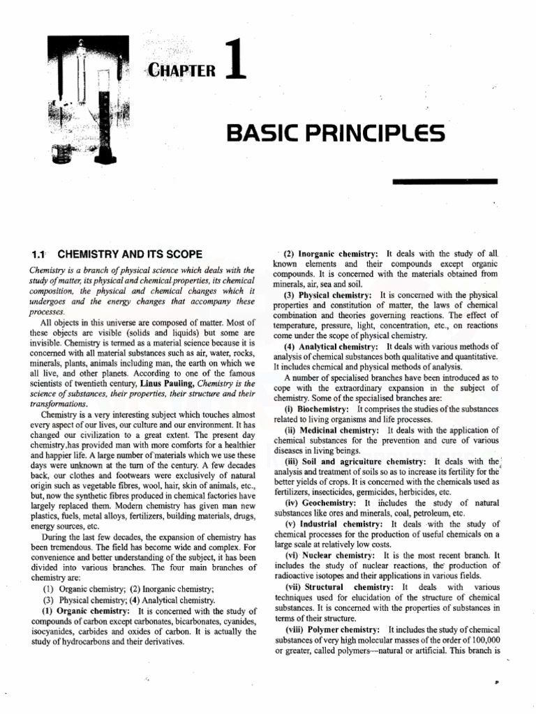 Basic Principles': Chemistry and Its Scope | PDF | Chemistry | Organic ...