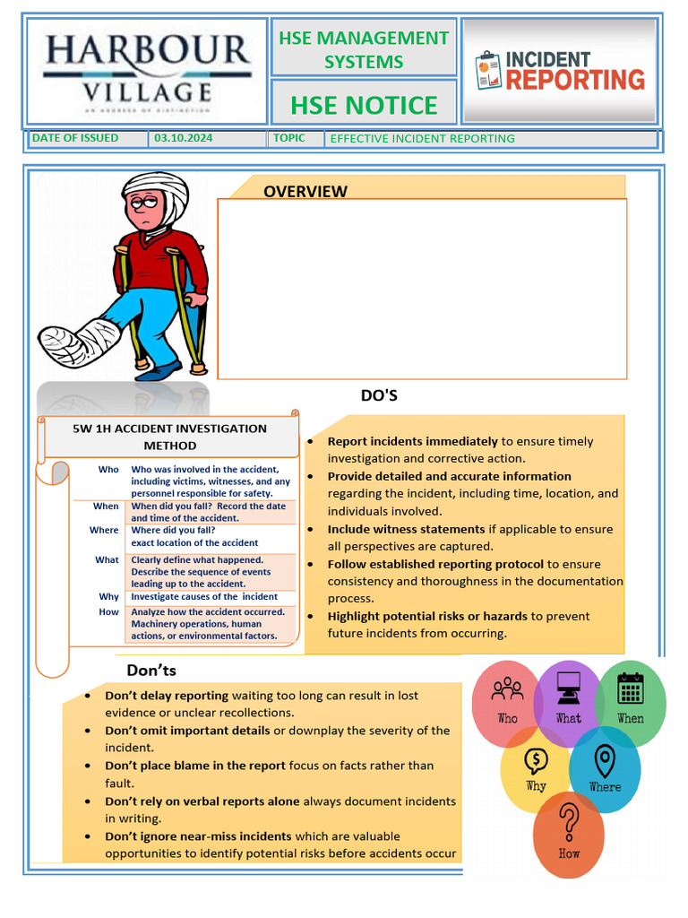 HSE Notice For Incident Reporting | PDF | Risk | Safety