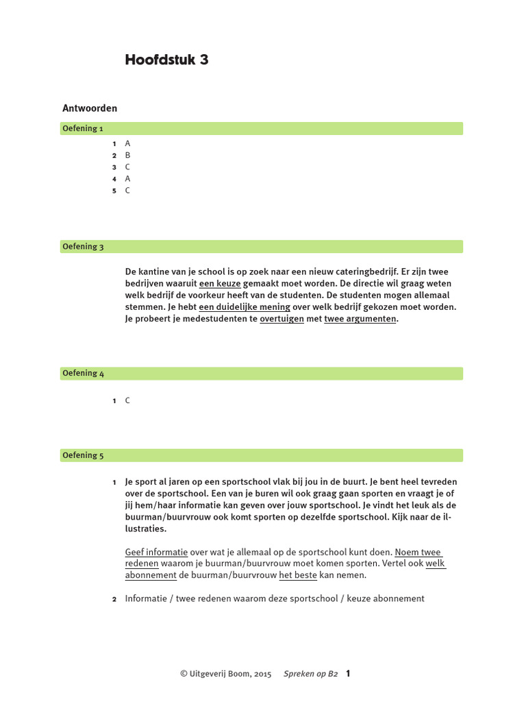 Sprekenopb2 Sleutels - hk3 2 | PDF