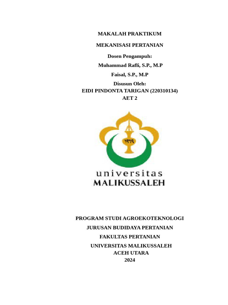 Mekanisasi Pertanian: Alsintan Modern | PDF